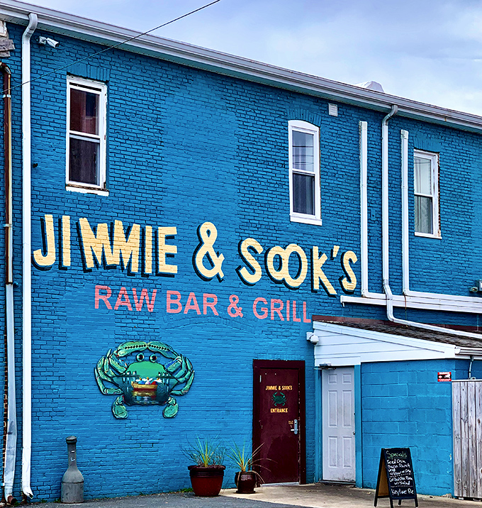 Jimmie & Sook's vibrant blue exterior is as bold as their seafood flavors&mdash;proof that small-town restaurants can deliver big-city tastes.