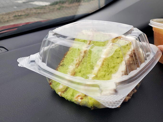 A slice of key lime cake that whispers "vacation" with every bite. The vibrant green layers promise a sweet escape from ordinary desserts.