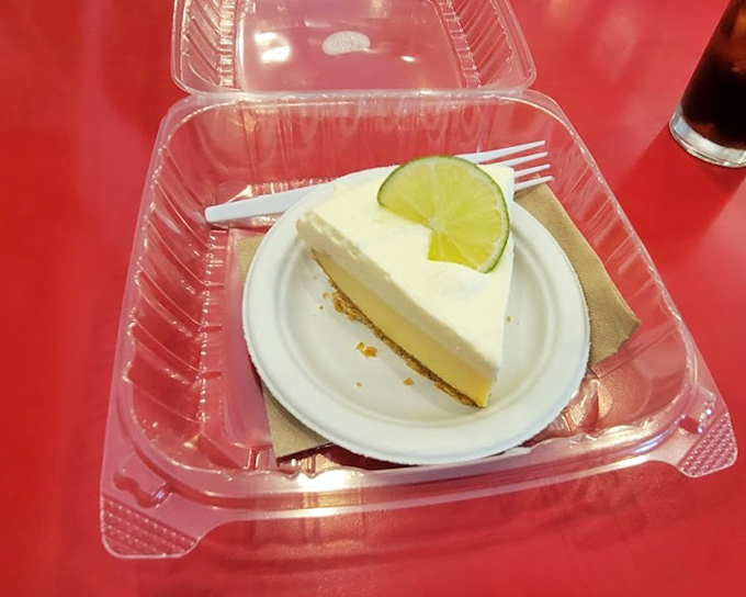 Key lime pie that strikes the perfect balance between tart and sweet, with a slice of lime that's basically saying "You're welcome."