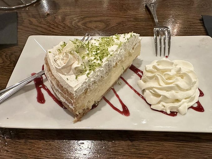 Key lime pie that strikes that perfect balance between sweet and tart. One bite and you're mentally booking your next visit. 