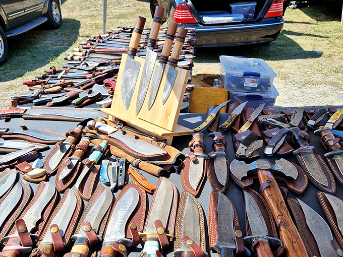 Sharp deals abound at this knife vendor's display&mdash;where outdoor enthusiasts and kitchen connoisseurs alike find themselves cutting to the chase.