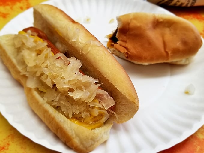 The Kraut Dog: where tangy sauerkraut meets savory hot dog in a marriage made in culinary heaven.