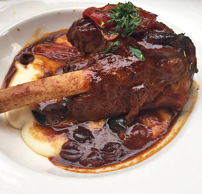 A lamb shank that doesn't just fall off the bone&mdash;it practically leaps. Swimming in a cherry reduction that would make even the most stoic chef weep with joy.