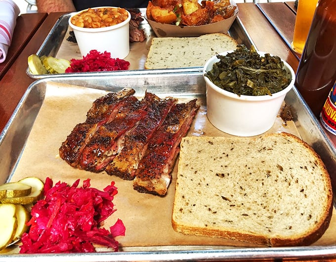 These ribs glisten with a maple-mustard glaze that transforms pork into poetry. The kind of dish that makes you wonder why you ever bothered with other food groups. 