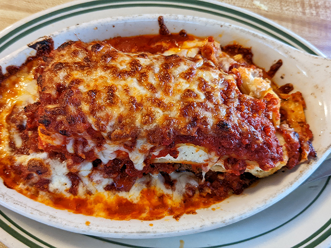 Lasagna that doesn't just sit on the plate&mdash;it commands attention with layers of pasta, cheese, and sauce in perfect harmony.