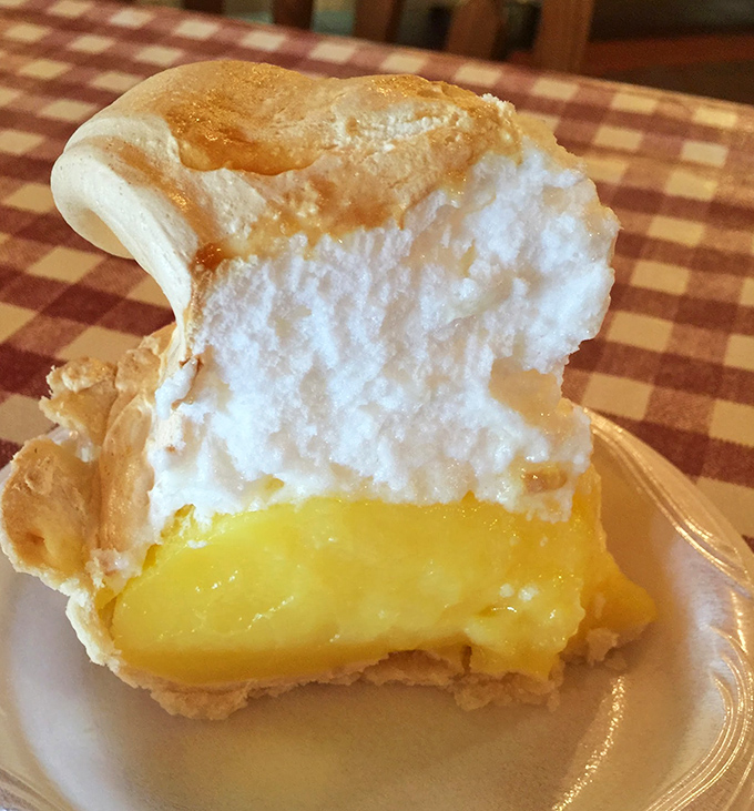 Lemon meringue pie with a cloud of meringue so tall it needs FAA clearance. Sweet, tart, and utterly irresistible.