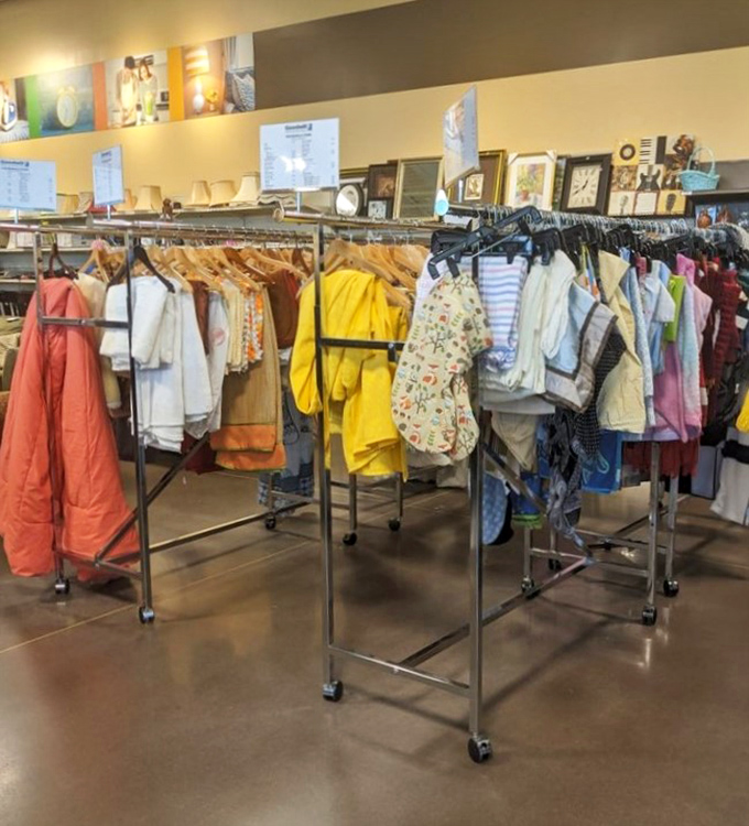 Linen racks organized with military precision make treasure hunting efficient. The Fort Mill location takes organization seriously, unlike that junk drawer in your kitchen.