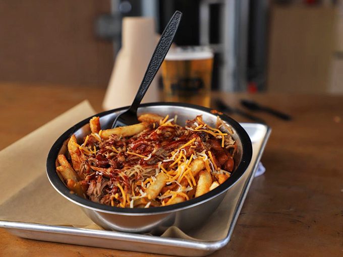 Loaded fries piled high with pulled pork and cheese &ndash; because regular fries are for people with more willpower.