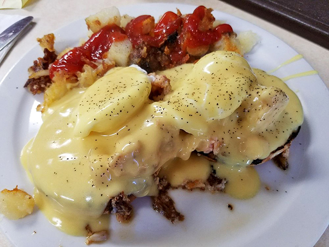Eggs Benedict gets the Keys treatment with tender lobster replacing Canadian bacon &ndash; a breakfast upgrade that would make Neptune himself jealous.