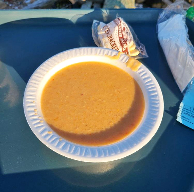 Lobster bisque &ndash; velvety, rich, and the color of a New England sunset. Each spoonful delivers concentrated ocean essence.