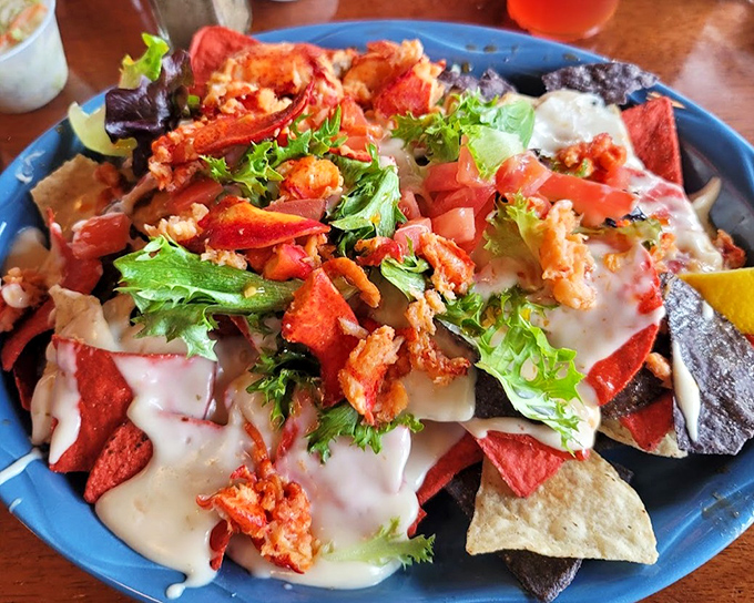 Lobster nachos: where luxury meets game day comfort food in a beautiful collision that makes you wonder why this isn't everywhere.