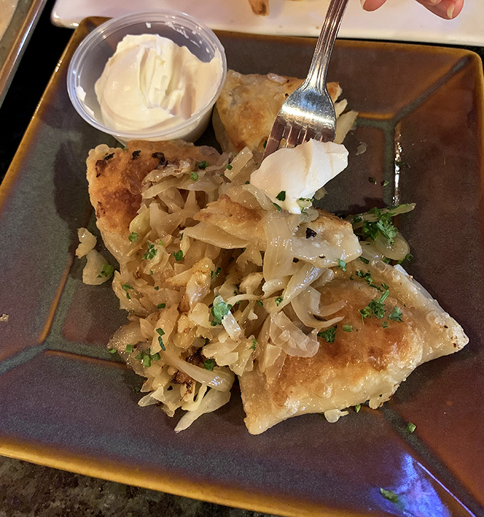 These aren't your grandmother's pierogies&mdash;unless your grandmother was a culinary genius who topped them with caramelized onions.