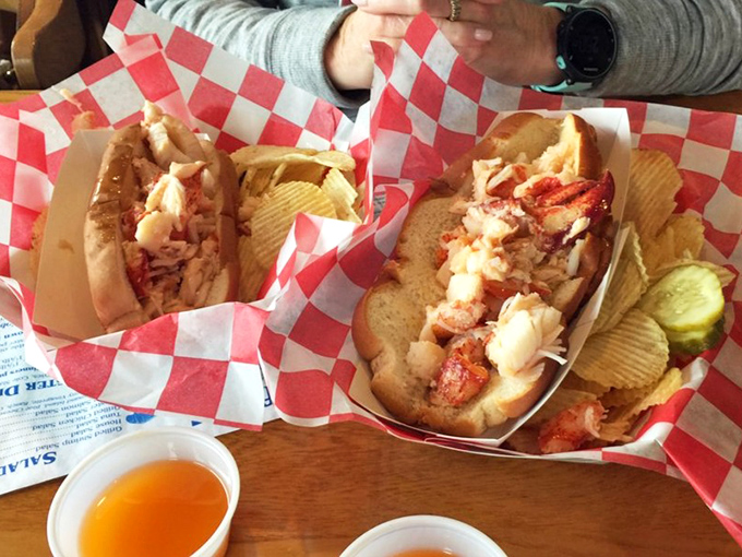 Lobster rolls served simply in red checkered paper boats&mdash;because when the star ingredient is this good, you don't need fancy presentation to make hearts flutter.