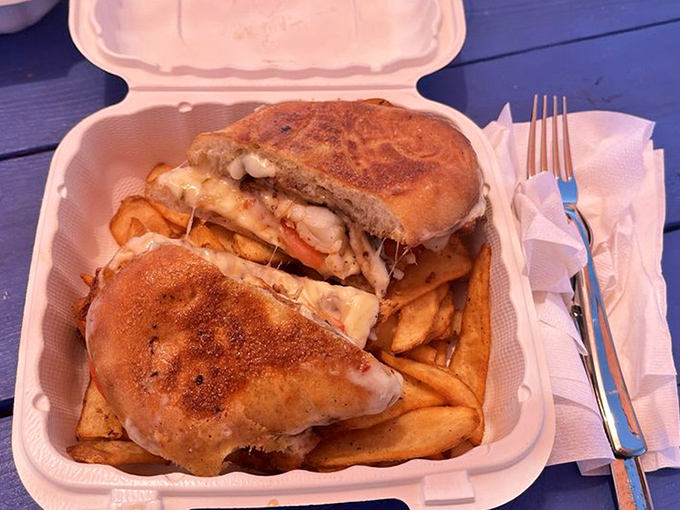 The sandwich that launched a thousand road trips. Layers of seafood and slaw between perfectly grilled bread&mdash;Florida's answer to comfort food.