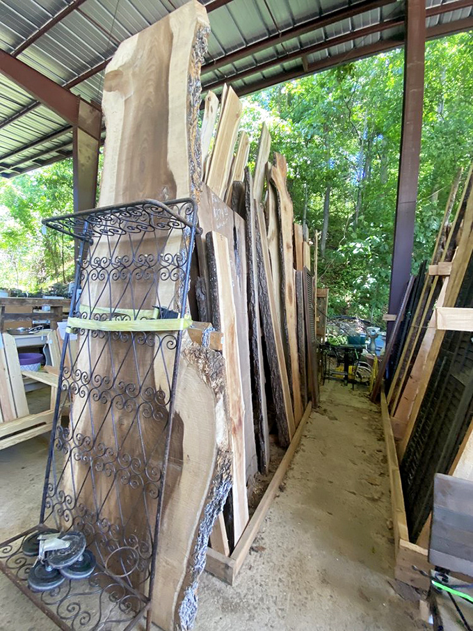Raw beauty in its most literal form. These live-edge slabs hold the promise of future heirloom tables where families will gather for generations.