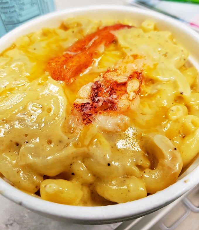Mac and cheese that doesn't just comfort the soul – it throws a party for your taste buds with lobster as the guest of honor.