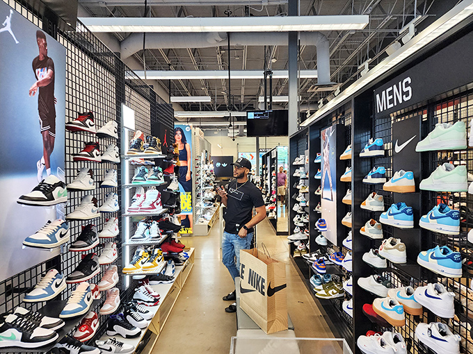 Sneakerhead nirvana where shoes are displayed like museum pieces. Even non-collectors might find themselves suddenly developing an appreciation for footwear art.