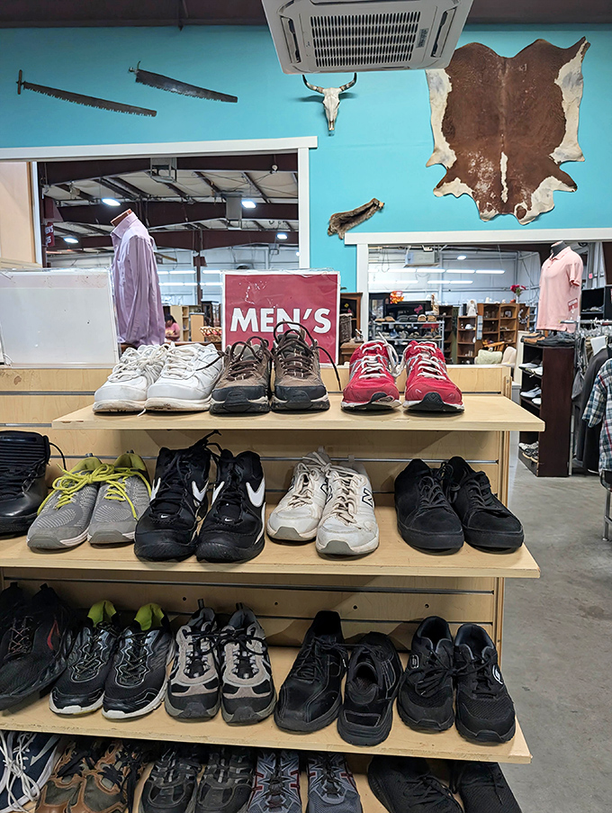 The men's footwear section proves that every shoe truly does have a sole mate waiting somewhere in the world.