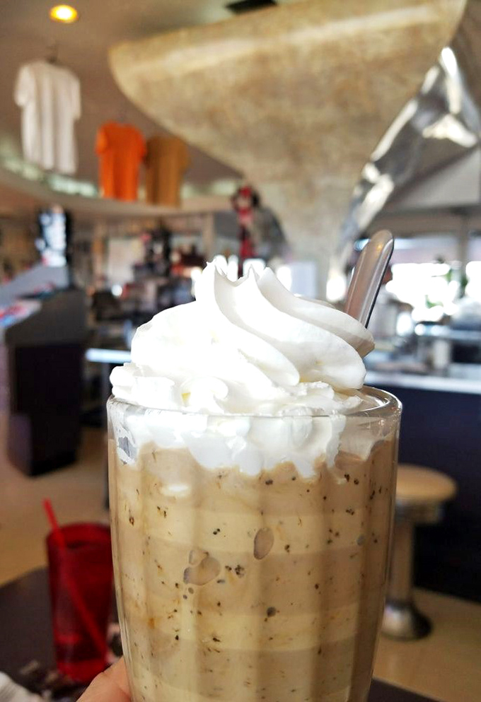 This isn't just a milkshake &ndash; it's a cloud-topped masterpiece that demands both a spoon and straw.