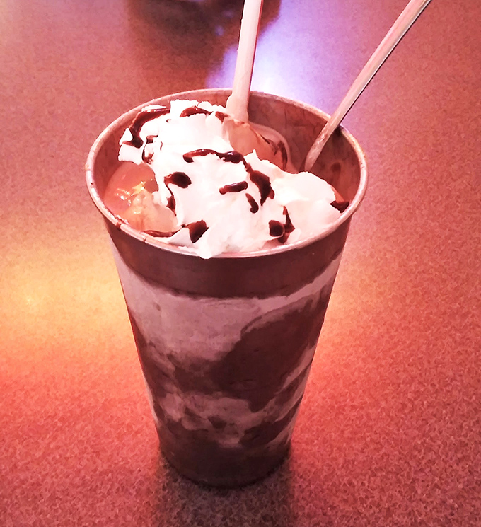 This isn't just a milkshake&mdash;it's a drinkable dessert that requires both spoon and straw, with chocolate swirls that hypnotize before the first sip.