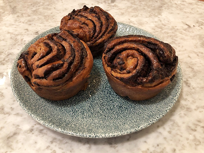 These chocolate babkas aren't just pastries, they're edible architecture &ndash; swirls of chocolate nestled in golden dough that shatters beautifully with each bite.