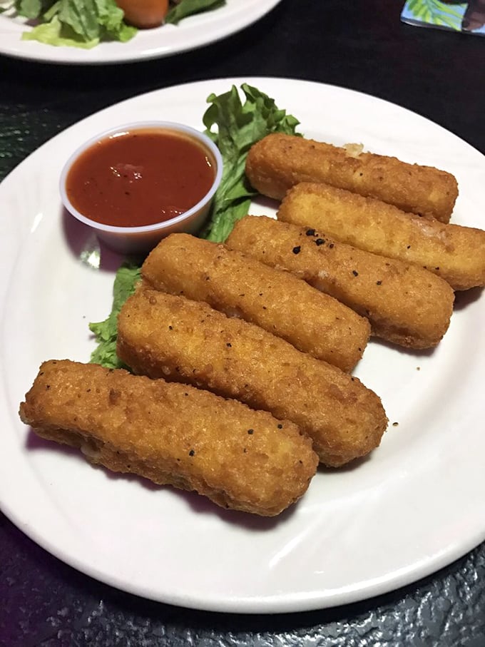 Golden-fried mozzarella sticks &ndash; because sometimes, even in Sin City, the most satisfying indulgence is simply melted cheese you can dip.