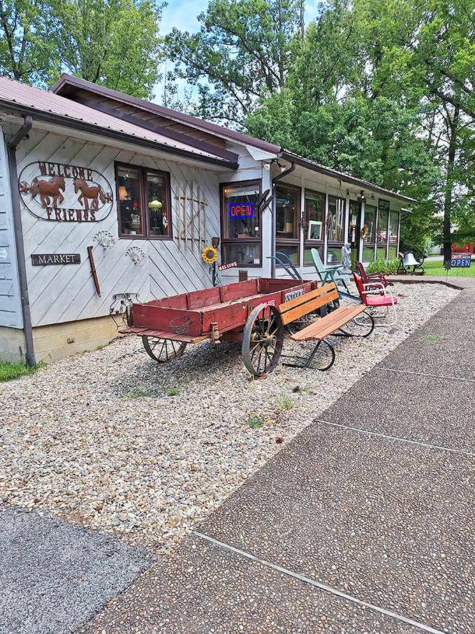 Little Red Wagon, big country charm. This rustic market promises authentic finds without the algorithmic suggestions of online shopping.