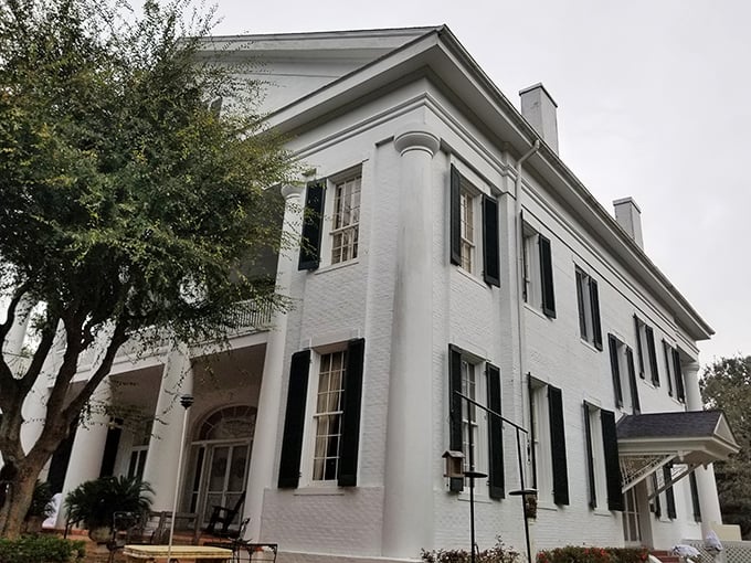 Oaklawn Manor's Greek Revival grandeur stands proudly, a testament to when architecture told stories instead of cutting corners.