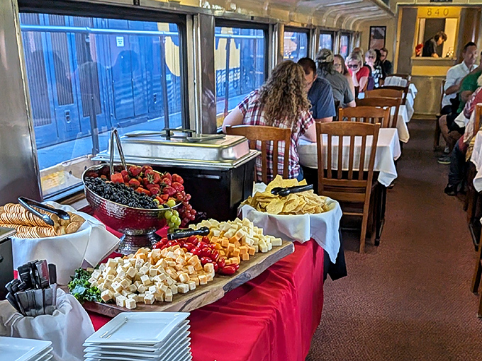 When the dining car sets out a spread like this, suddenly that packed sandwich from home seems tragically inadequate.