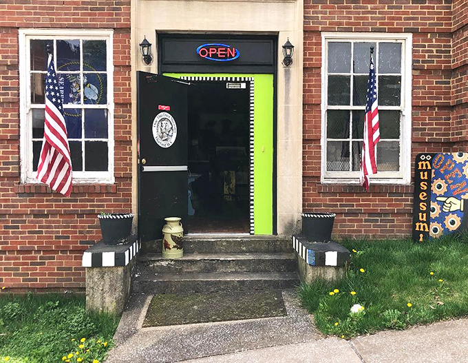 This charming brick building with its vibrant green door proves that in Bluefield, even museums don't take themselves too seriously.