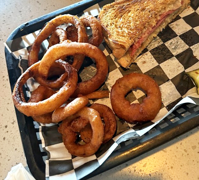These onion rings aren't just fried&mdash;they're golden halos of crispy perfection that would make any astronaut homesick for Earth's simple pleasures.
