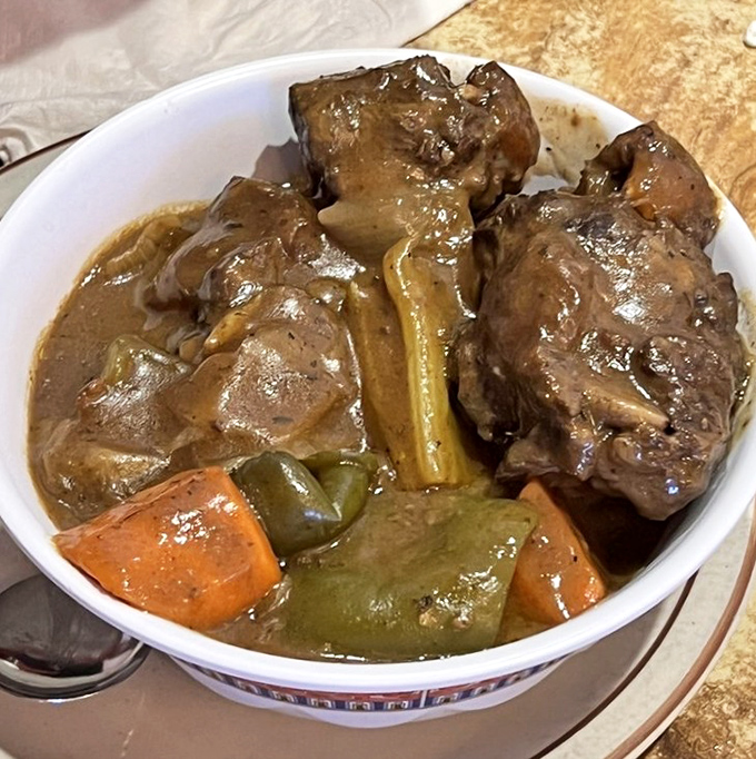 Oxtail stew so tender it's basically falling apart before your fork even arrives at the party.