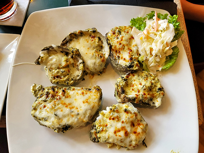 These oysters aren't just baked, they're transformed&mdash;wearing a blanket of cheese like it's the finest evening wear at the seafood gala.