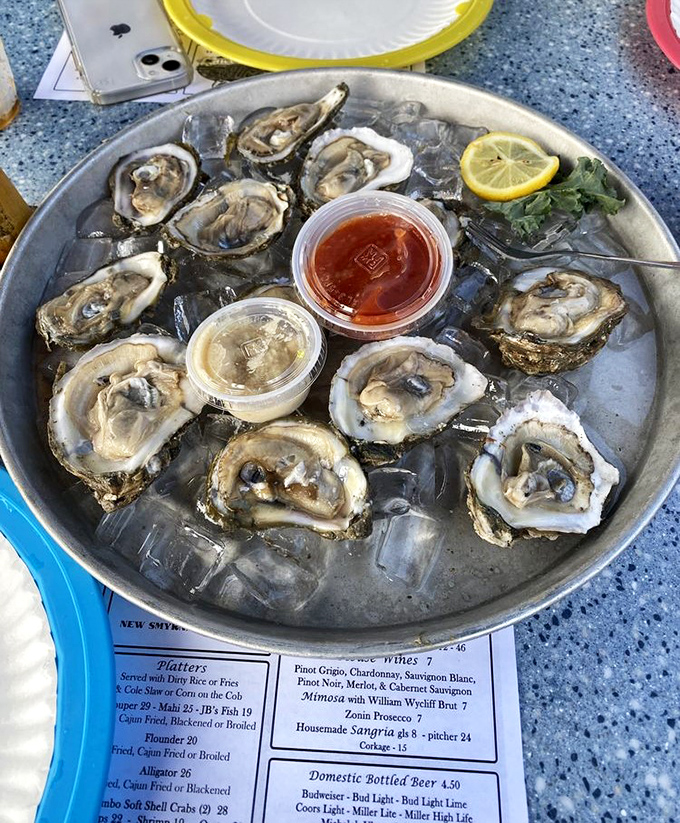Fresh oysters on ice&mdash;nature's perfect appetizer and the ocean's way of saying, "You're welcome, humans."