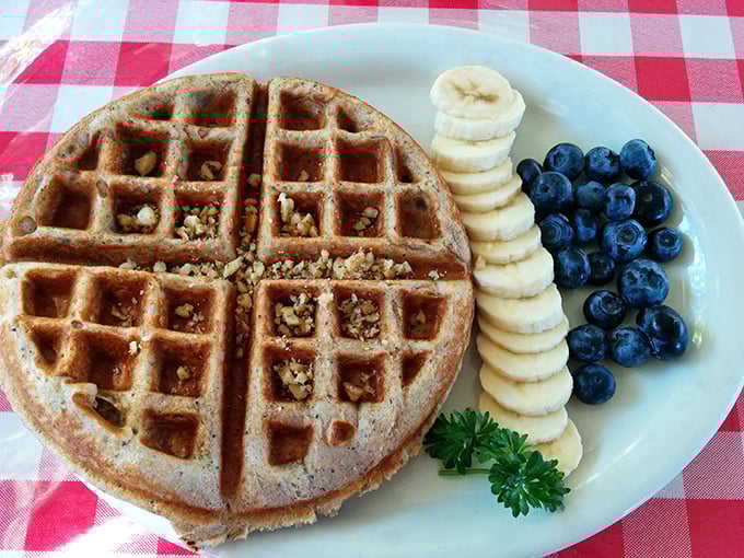 Ozzie's Whole Grain Waffle with fresh fruit is what health food dreams of becoming when it grows up&mdash;virtuous yet utterly indulgent.