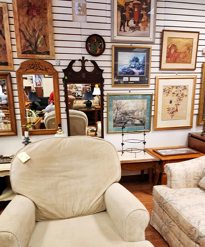 Wall art gallery that puts museum gift shops to shame. That vintage mirror could be the statement piece your entryway's been missing.