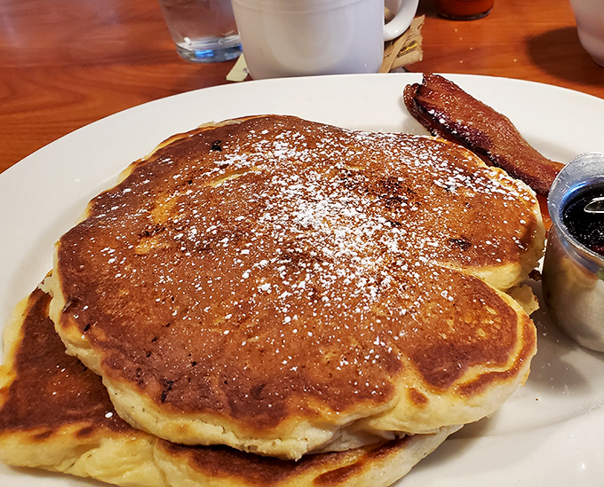These pancakes aren't just golden brown; they're practically glowing with pride, knowing they're about to make someone's morning magnificent.