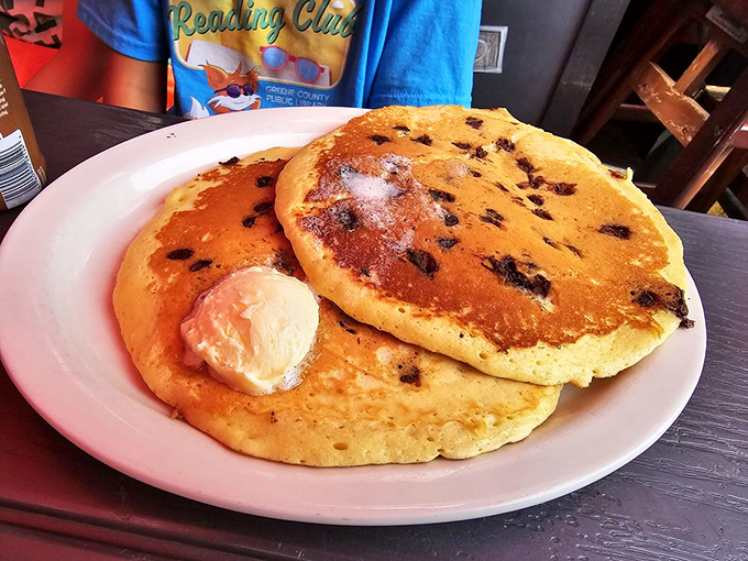 Chocolate chip pancakes that make you understand why people wait in line on Sunday mornings&mdash;fluffy islands in a sea of potential maple syrup.