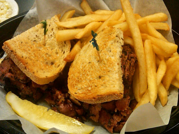 This pastrami sandwich with golden fries isn't just lunch&mdash;it's an edible argument against sad desk salads and disappointing drive-thru meals.