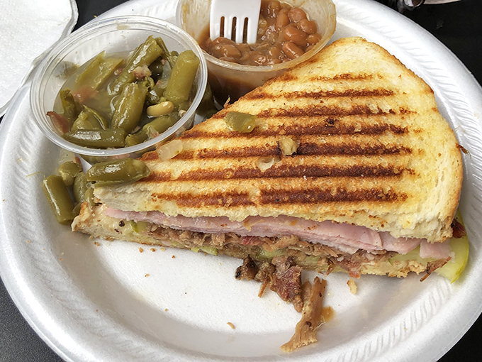 The sandwich that launched a thousand road trips. Grilled to perfection with green beans and beans on the side &ndash; comfort food elevated to art form.