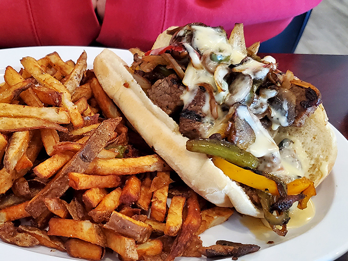 The Philly Cheesesteak proves this kitchen isn't a one-hit wonder – tender beef, melty cheese, and veggies create a Pennsylvania dream in Illinois.