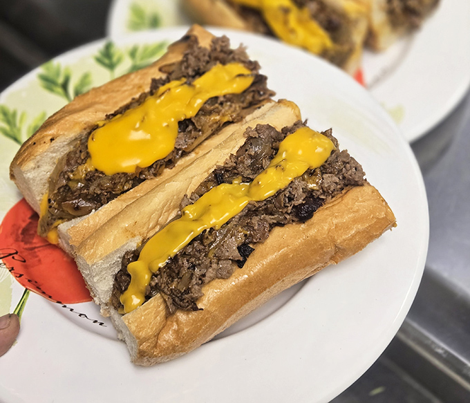 Philly pride meets Vegas appetite in this cheesesteak that doesn't apologize for its decadence &ndash; yellow cheese dripping over perfectly chopped beef.