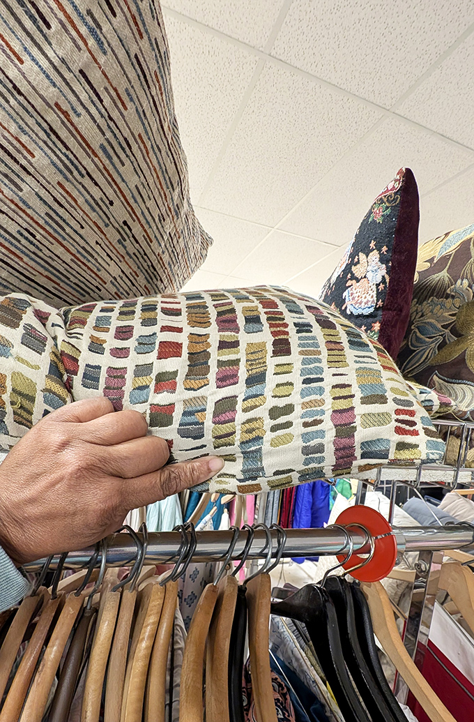 Fabric treasures hiding in plain sight. That colorful pillow might be the conversation piece your living room has been desperately lacking. 