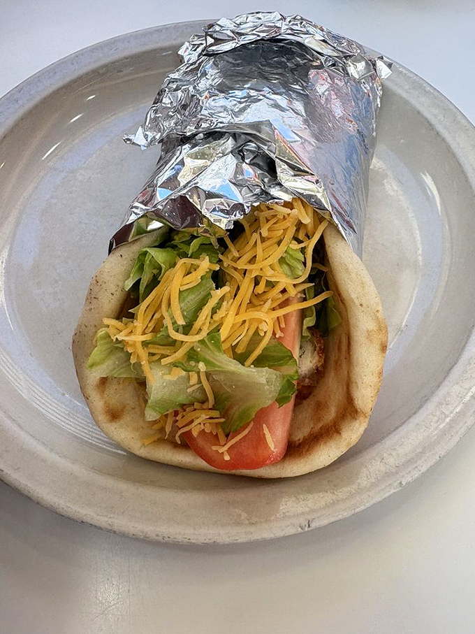 Not just a one-trick pony! This pita wrap with fresh lettuce, tomato and cheese proves Lafayette knows its way around more than just Coneys. 