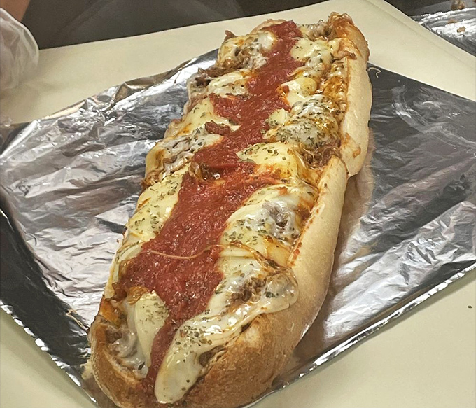 The pizza steak brings together two perfect foods in holy matrimony. It's like if your two best friends started dating and somehow it wasn't awkward.