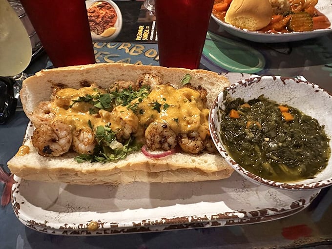 This po'boy isn't poor in any way that matters&mdash;it's a wealthy celebration of Gulf shrimp dressed in buttery glory.