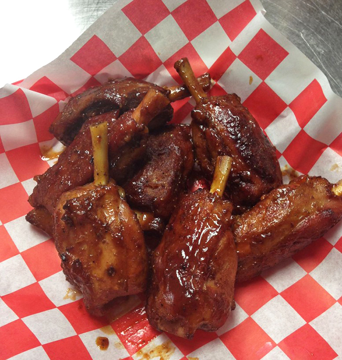 Pork pops that make you wonder why all meat doesn't come on convenient handles. Nature's most perfect food delivery system.