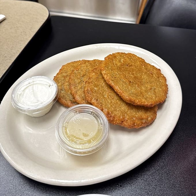 Golden potato pancakes with their crispy exterior and tender center&mdash;the kind grandmothers everywhere would approve of.