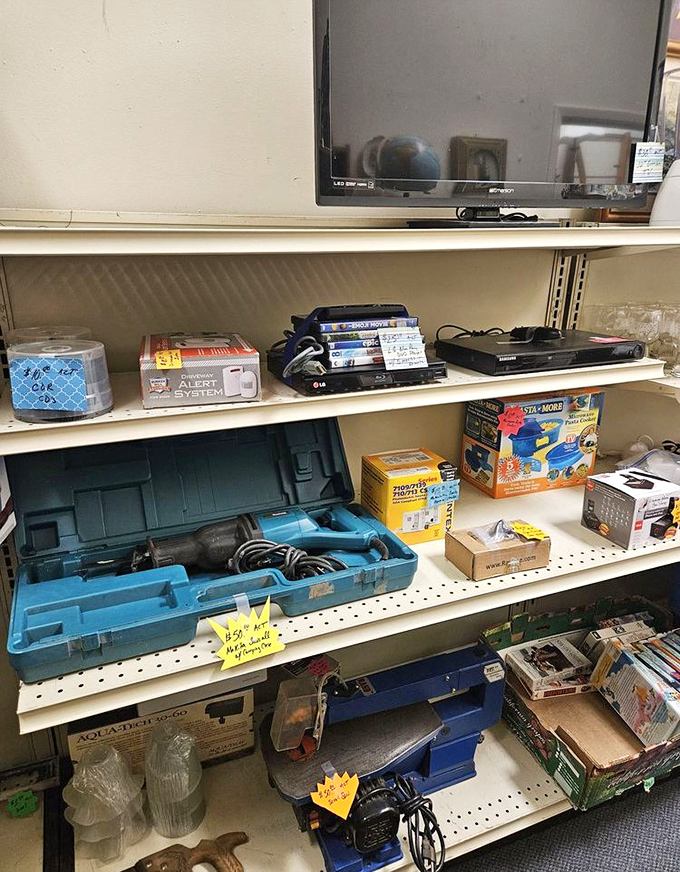 The electronics section: where yesterday's cutting-edge technology becomes today's charming relic. Remember when a VHS player was the height of home entertainment?