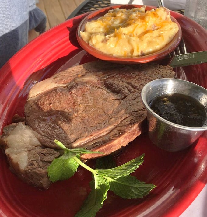 Prime rib that doesn't need a filter&mdash;just a sharp knife and your undivided attention. That au jus is practically liquid gold.